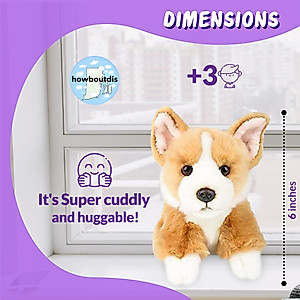 HOWBOUTDIS Fluffy, Adorable 6 inch Plush Corgi Puppy - Super Cuddly and Huggable - Great Gift Idea for Anyone - Even Your Pup - Perfect for Animal Lovers of All Ages, Ages 3+