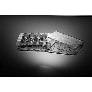 Nest Scientific 712001 Polystyrene 12 Well Cell Culture Plate, Flat Bottom, Tissue Culture Treated, Sterile, Clear, 1 per Pack, 50 per Case (Pack of 50)