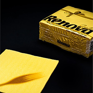 Renova 40 Square Yellow Luncheon Paper Napkins 2 Ply - Linen-Feel - Gold Collection- Perfect for Summer Parties, Picnics, and, Special Events like Baby Showers-Add a Pop of Sunshine