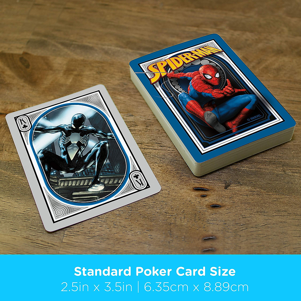 AQUARIUS Marvel Spider-Man Playing Cards - Spiderman Themed Deck of Cards for Your Favorite Card Games - Officially Licensed Marvel Comics Merchandise & Collectibles - Poker Size