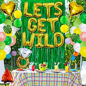 Lets Get Wild Banner Balloons Jungle Theme Bachelorette Party Decorations Kit Safari Bachelorette Party Photo Backdrop bridal Shower Decor Bachelorette Balloons Decor Balloon Banners