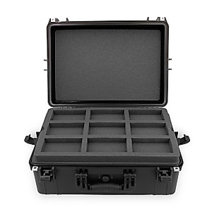 CASEMATIX XL Graded Card Storage Box Fits 160+ BGS PSA Graded Cards, Waterproof Graded Sports Card Display and Trading Card Case With Custom Foam Card Dividers and Removable Graded Card Display