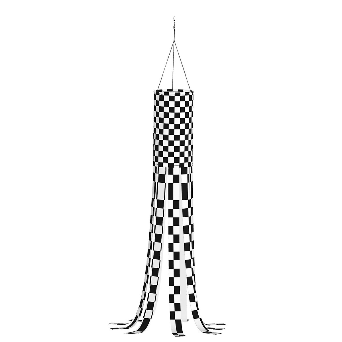 Halloween Windsock Garden Décor - Lighted 40 Inch With Lights - Fast Drying And Lightweight Christmas Holiday Without Light Black And White Checkered