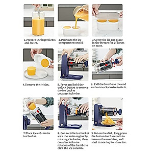 Shaved Ice Maker Snow Cone Rechargeable Slushie Machine Ice Cream Maker for Kids and Family Portable USB Charger 2 Set Block Ice Molds (purple)