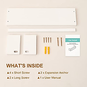 TRWISWDC Nursery Floating Shelves White Oak Floating Bookshelf Natural Wood Wall Shelves for Living Room Bathroom Bedroom Decor Kitchen Spice Rack, 32 inches