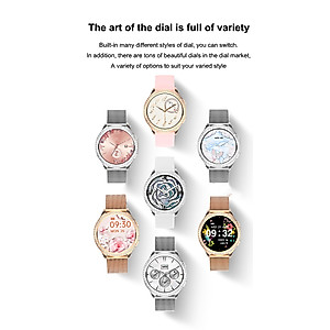 Dvtlfrj Fashion Diamond Smart Watch for Women 1.32" HD Touch Screen 100+ Sports Modes Fitness Tracker with Heart Rate iP67 Waterproof Smartwatch Compatible with Android iOS,53Rose Gold