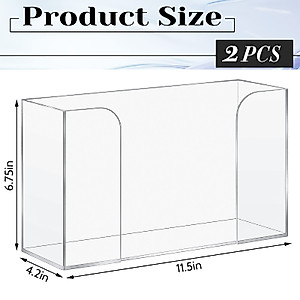 Pack of 2 Paper Towel Dispenser Countertop Acrylic Folded Paper Towel Holder, 11.4'' W x 4.2'' D x 6.7'' H, Clear Guest Napkin Dispenser for Z-fold C-fold Multi-fold Paper Towels(2 Pcs)