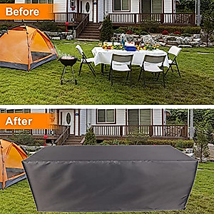 XYXH Outdoor Furniture Covers Waterproof 24" L x 20" W x 30" H, Rectangular Patio Table Cover, Garden Furniture Cover, 420D Heavy Duty Oxford Fabric Wind-Proof Anti-Snow Sun Protection