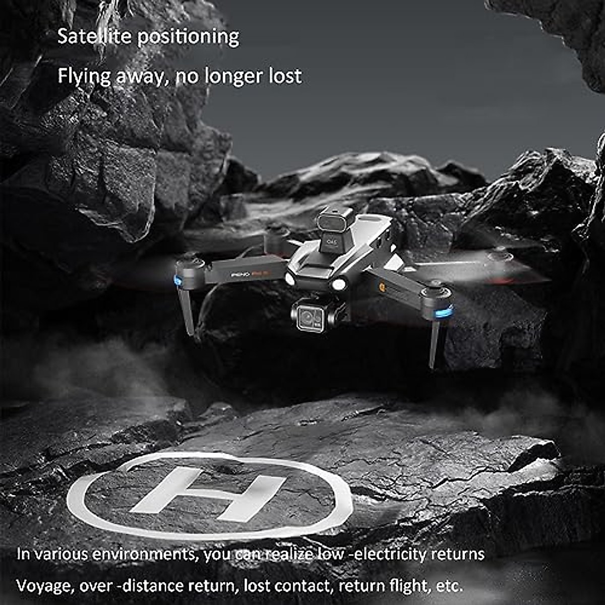 RKSTD 4K Camera GPS RC Drone For Adults With Obstacle Avoider, Foldable RC Quadcopter, Brushless Motor, Circle Flight, Waypoint Flight, Auto Return, Follow Me, Altitude Hold, Headless Mode
