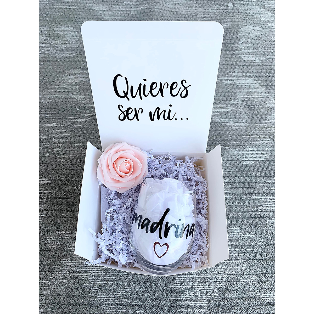 Madrina Gift, Godmother Proposal Gift, Godmother Box, Will you be my Godmother, Baptism Godmother, Godmother Wine glass, Godparent Gift, Madrina Proposal Gift, Madrina