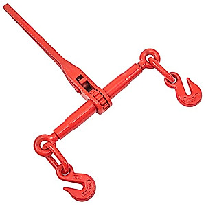 VEVOR Chain Load Binder, 5/16" Tie Down Kit w/ 6600LBS Working Load Capacity and Two Grab Hooks, Includes (4) Ratchet Binders - (4) 21' Grade 80 Chains, Transport Load Package for Hauling, Towing