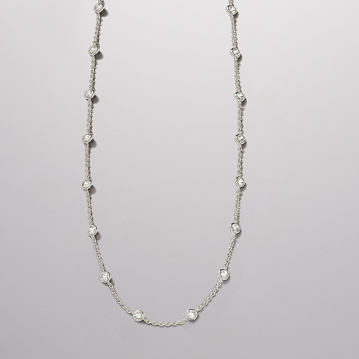 Ross-Simons 4.50 ct. t.w. CZ Station Necklace