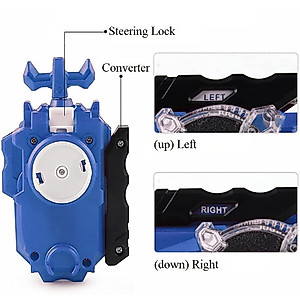 Bey Gyro(B-163) + Left&Right Sparking String Launcher Battle Bey Burst Set, Battling Top, Stickers & Launchers Set, Boys Kids Birthday Party Idea