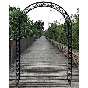 Rose Arch Garden Trellis Arbor Metal Archway Heavy Duty Strong Tubular Pergola Weatherproof, for Roses Support Archway120 * 40 * 230cm, 150 * 40 * 230cm (Black 300 * 40 * 250cm)