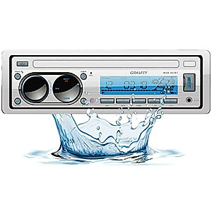Gravity MGR-207BT 200W A2DP True Marine Stereo AM FM Radio Media Player Receiver with Bluetooth for Boat, ATV, RV, Car, Motorcycle