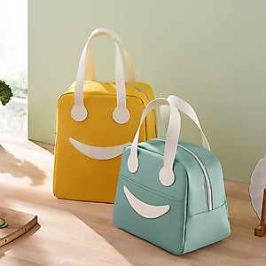 croselyu Portable Lunch Bag Mini Lunch Bag Insulated Bag Portable Cute Lunch Bag Outdoor Picnic Bag Ice Bag Outdoor Storage Bag, 1 PCE (Large,Yellow)