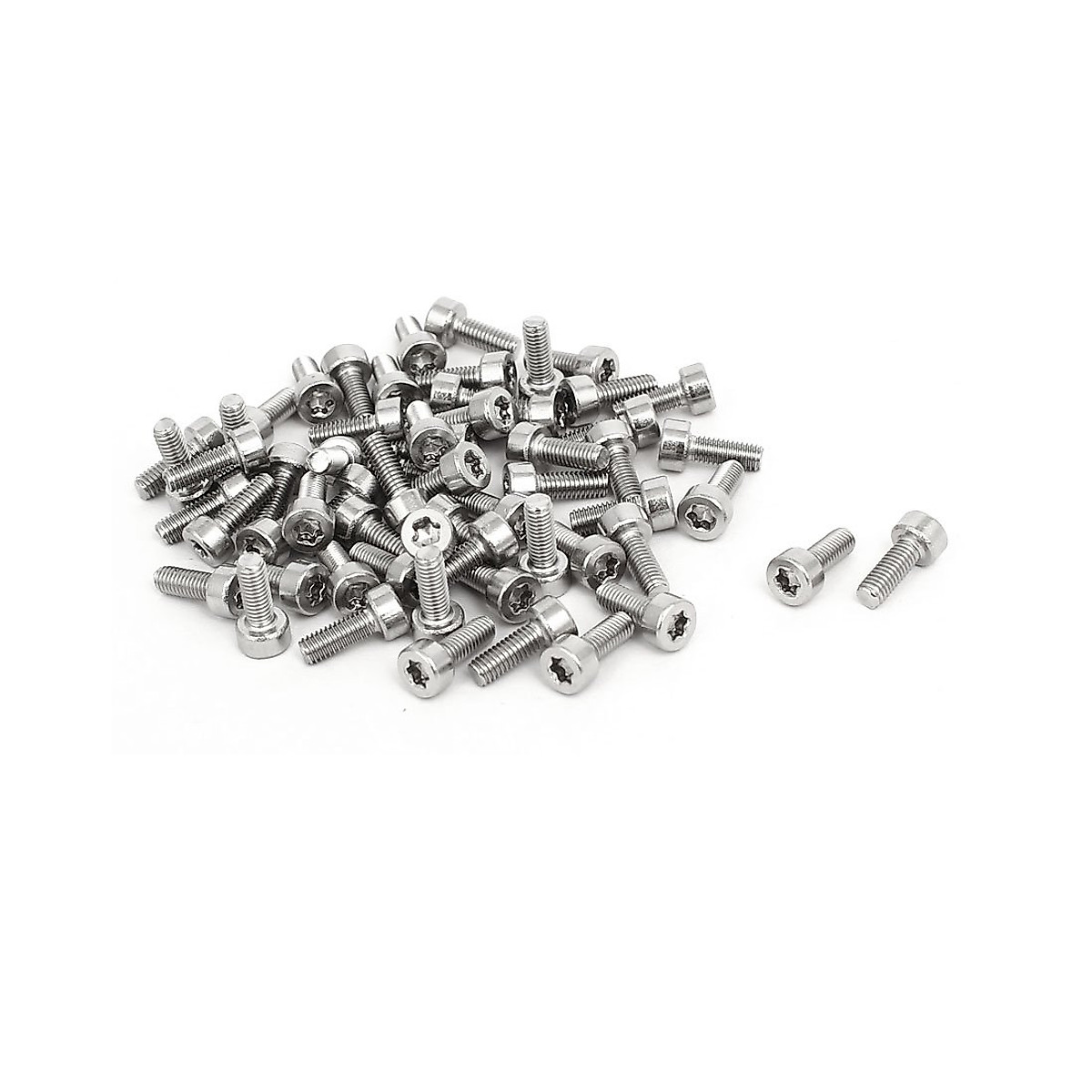 Aexit M3x8mm Thread Screws & Bolts T10 Torx Drive 304 Stainless Steel Torx Socket Cap Set Screws Screw 60pcs