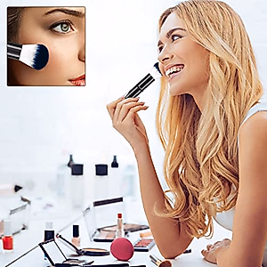 Retractable Kabuki Makeup Brush, Travel Face Blush Brush, Portable Powder Brush with cap for Foundation, Color, Highlight, Contour, Blush, Flawless, Powder Cosmetics