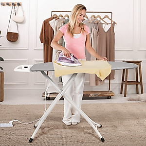 Duwee 17"x49" Ironing Board, Heavy Duty Ironing Boards Full Size with 10 mm Thicken Feltpad and Cover,Adjustable Height and Heavy Duty Legs,Grey