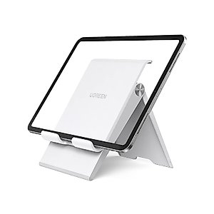 UGREEN Tablet Stand Holder for Desk Adjustable Stand Foldable Desktop Holder Charging Dock Protable Compatible for Phones, iPad, iPad Pro 12.9, 11, 10.5, 9.7 Air Mini 5 4 3 2 White