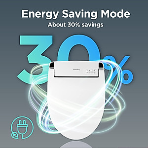 Blooming NB-R1260E Bidet Toilet Seat with Premium Water Filtration System, Fits Elongated Toilets, Sittable Lid