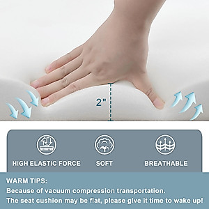 DYTXIII Set of 2 Outdoor Chair Cushions with Ties,Water Repellent Patio Chair Pads 17"x 16" for Outdoor Furniture,Round Corner Seat Cushions for Garden Yard Kitchen Blue Bricks