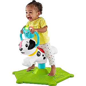 Fisher-Price Toddler Ride-On Learning Toy, Bounce and Spin Puppy Stationary Musical Bouncer for Babies and Toddlers Ages 12+ Months (Amazon Exclusive)