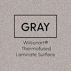 Factory Direct Partners 10091-GYBL Mobile Flower Activity School and Office Table (60"), Super Legs with Glides and Casters, Adjustable Height 19-30" - Gray Top and Black Edge