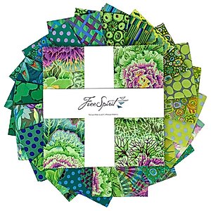 Kaffe Fassett Classics Plus Meadow Layer Cake 42 10" Fabric Squares for Free Spirit Fabrics