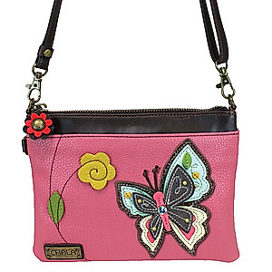 Chala Butterfly Mini Crossbody Handbag Convertible Strap (Pink)