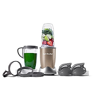 NutriBullet Pro - 13-Piece High-Speed Blender/Mixer System with Hardcover Recipe Book Included (900 Watts) Champagne, Standard