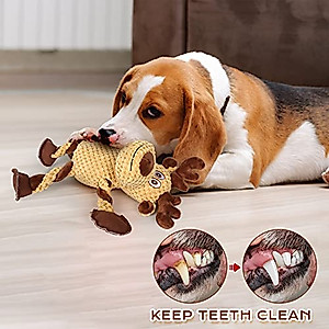 BUYPOW 5pack Dog Toys for Large Dog - Squeaky Medium & Small Dog Toys (Elk)