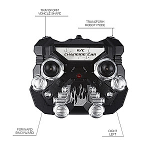 SainSmart Jr. Remote Control Car, Transform Robot RC Cars for Kids Toys, 1:14 Scale Car with One-Button Deformation, 360°Drifting, and Realistic Engine Sound, Gifts for Boys Girls Aged 8+, Red