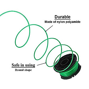 Eyoloty SF-080 Trimmer Replacement Spools Compatible with Black Decker SF-080-BKP GH3000 GH3000R LST540 LST540B Weed Eater 20ft 0.080" Edger Refills with 90583594 Cover Cap (4 Spool, 1 Cap)