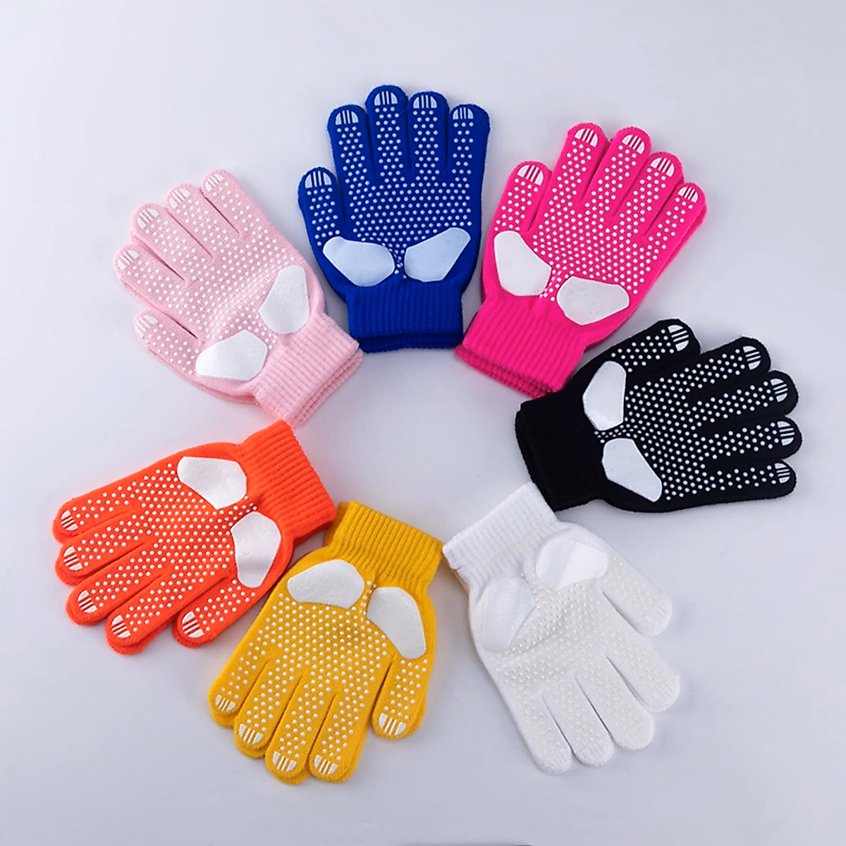 Blaward Gel Padded Ice Skating Gloves with Rhinestone Snowflakes for Kids Girls Boys, Figure Skating Gloves Anti Slip for Practice Competition Winter Warm Mitten, Reduce Falling Injuries