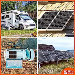 RICH SOLAR 100 Watt 12 Volt Solar Panel High Efficiency Solar Module Charge Battery for RV Trailer Camper Marine Off Grid