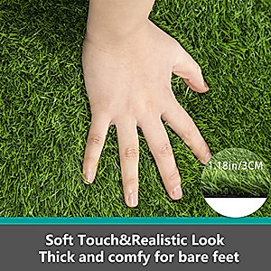Falflor Artificial Grass Turf 2.3FTx3.3FT Realsitic Synthetic Grass Rug Fake Grass Turf Doormat Grass Pet Pads for Dogs Indoor Outdoor Grass Rug for Patio Balcony Garden Deck