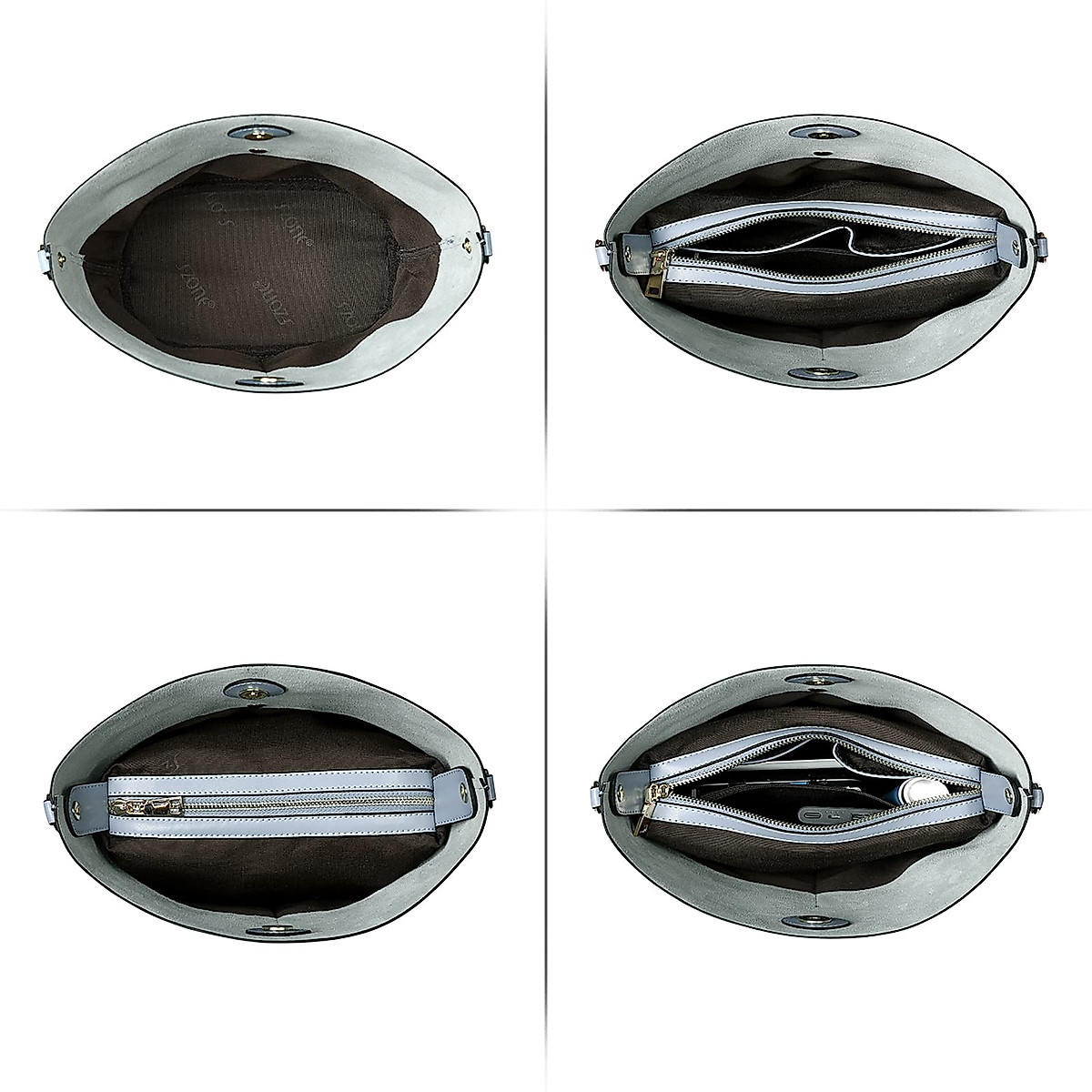 S-ZONE Women Small Cow Split Genuine Leather Crossbody Bucket Bag Shoulder Purse Handbag