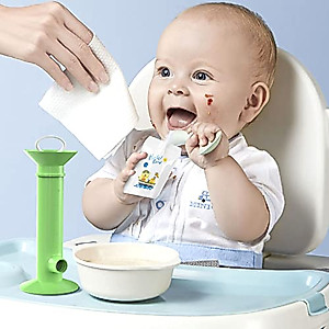 10pcs Set Baby Food Pouch Maker Reusable Pure Color Pouches Toddler Fruit Squeeze Puree Filler for Kids (Green)