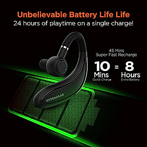 HyperGear BT 780 Wireless Headset with Noise Isolating Mic, Multipoint Device Connection, Ultralight Earphone for Driving/Truckers/Office, Compatible with Bluetooth Devices
