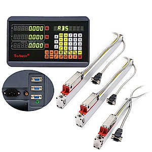 FASTTOBUY 3 Axis Digital Readout 16" 38" 20" DRO Display for CNC Wire Cutting Milling Machine with 5um Precision Linear Glass Scale 450mm+900mm+500mm,2-5 Business Days