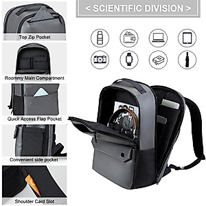 Hanke Carry on Backpack Toiletry Travel Laptop Backpack for Men & Women, Durable Rucksack Weekender Bag Daypack(Mineral Grey)