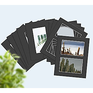 Golden State Art, Pack of 10 Black Picture Mats, 5 Pcs 8x10 Mats for 5x7 Photos and 5 Pcs 8x10 Mat for 2 4x6 Photos - Bevel Cut, White Core - Great for Pictures, Photos, Frames, Artworks, Prints