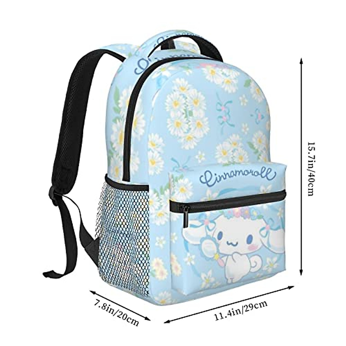 DIEZ Cartoon Cinnamoroll Backpack Blue The Puppy Looks In The Mirror Daypack Laptop Shoulder Travel Sports Hiking Camping Bag Women