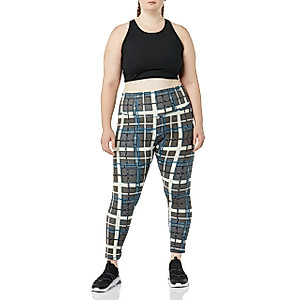 Champion womens Making the Cut Season 3 Episode 2 Champion Collab Curtis' High-rise Plaid Printed Leggings, Champion Tapes Teal, Small US