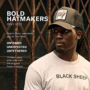 Goorin Bros. The Farm Unisex Original Adjustable Snapback Trucker Hat, White Black Sheep, One Size