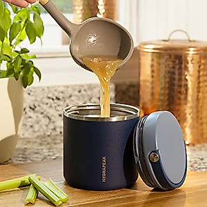 Hydrapeak 25oz Stainless Steel Vacuum Insulated Thermos Food Jar | Kids Thermos for Hot Food and Cold Food, Wide Mouth Leak-Proof Soup Thermos for Adults, 10 Hours Hot / 16 Hours Cold (Black)