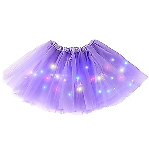 Girl Tutu Skirts, 2-8 Years Baby Girls Light Up LED Tutu Skirt Magic Light Princess LED Dancing Skirt Tulle Ballet