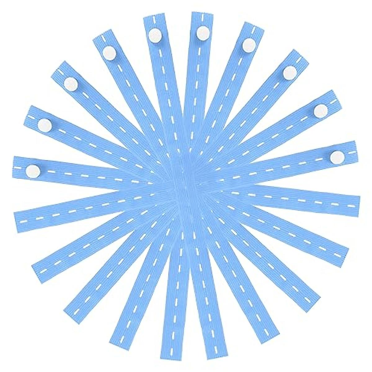 uxcell Clothes Storage Elastic Band with Buttonhole, 50Pcs Clothing Storage Strap, Clothes Organization System for Drawer Blanket Storage Band, Blue