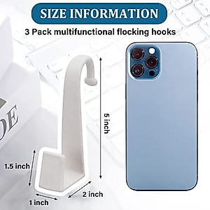 3 Pieces Velvet Potty Hook No Drill No Screw Multi Use Potty Seat Hook Toilet Seat Holder for Hanging Training Seat White Toilet Tank Hook Potty Seat Hanger for Toilet Training